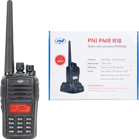 PNI PMR R18 - PMR 446 - IP67 stof/waterdicht - Robuust - Walkie talkie ...