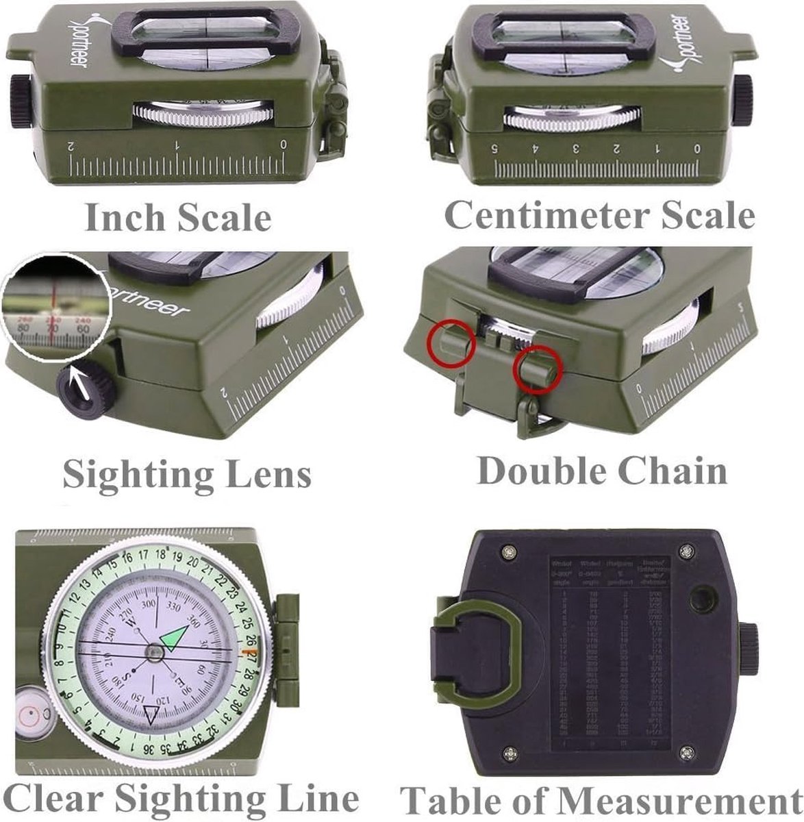 Militair marskompas, professioneel zakkompas, peilkompas, kompas, kompas met draaglus,... | bol