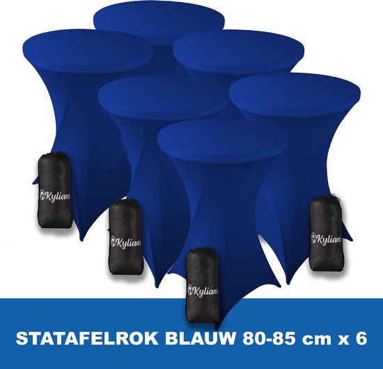 Statafelrok Blauw x 6 – 2 jaar garantie met Opbergtas - ∅ 80-85 x 110 cm -... | bol