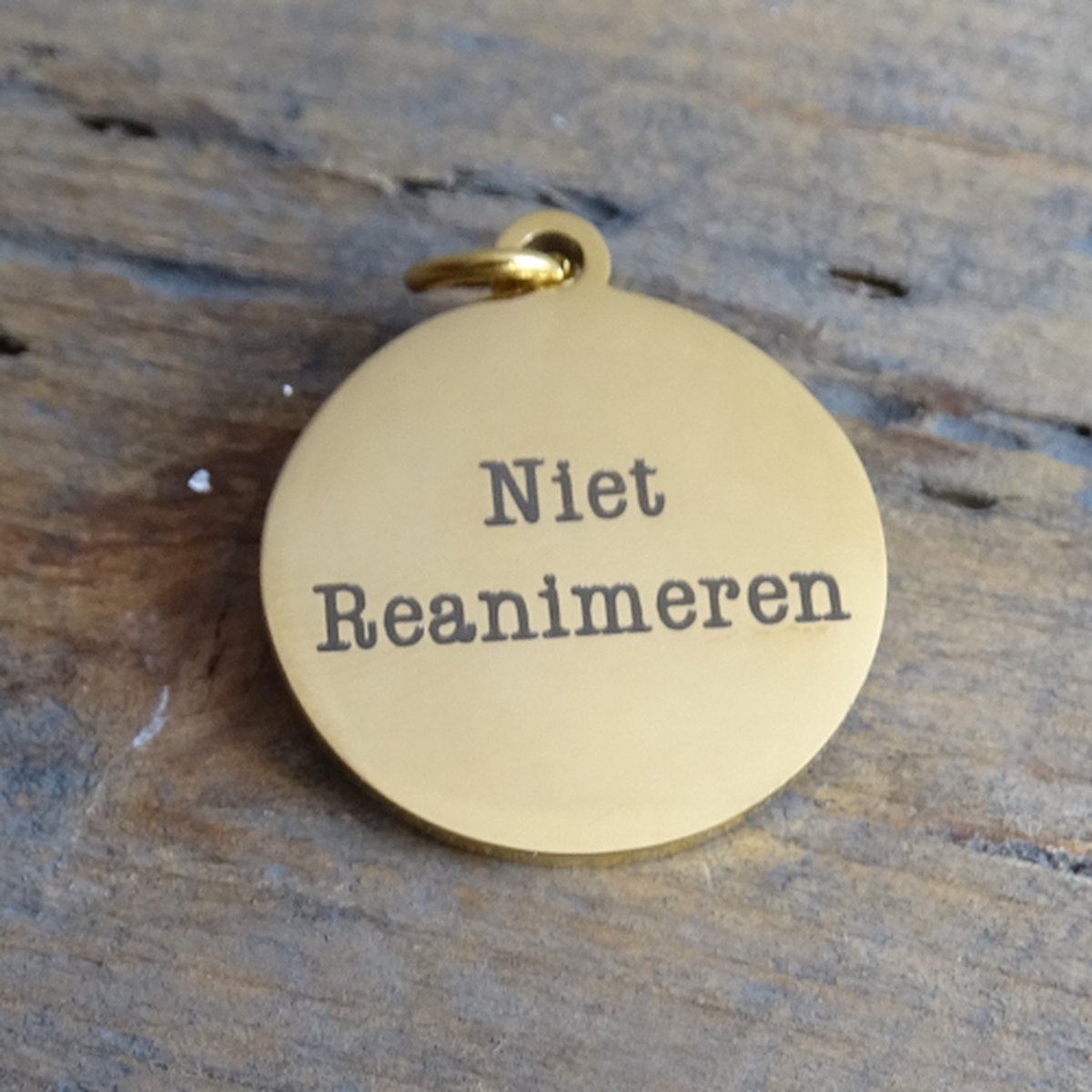 2 Love it Niet Reanimeren - Hanger - Penning - Rond - Stainless steel ...