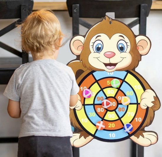 Kinder dartbord Aap - met 3 ballen - Gooien voor kinderen - Darten ... Kinder dartbord Aap - met 3 ballen - Gooien voor kinderen - Darten ...