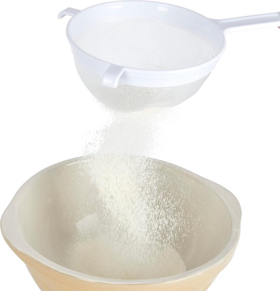 Plastic Zeef 18cm, Groot met Hittebestendig Nylon Mesh, Wit | bol