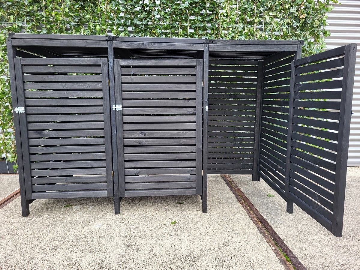 Container Ombouw Hout antraciet - 3 Containers | bol