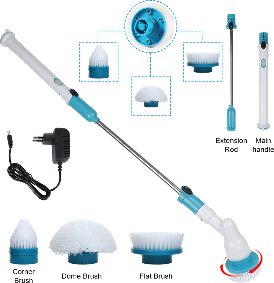 Elektrische Schoonmaak borstel met Steel - Schrobber - Poetsmachine ...