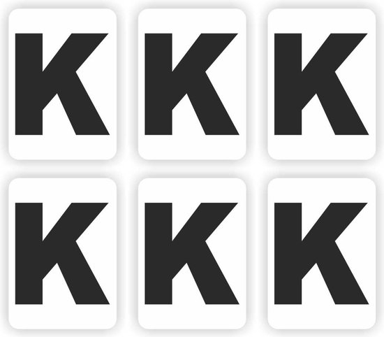 Plakletter K, set 6 stickers | bol