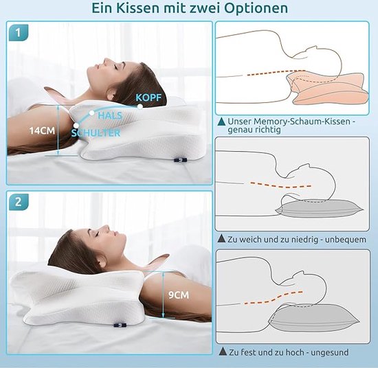 kussen, ergonomisch neksteunkussen van traagschuim en nekkussen voor optimale... | bol.com