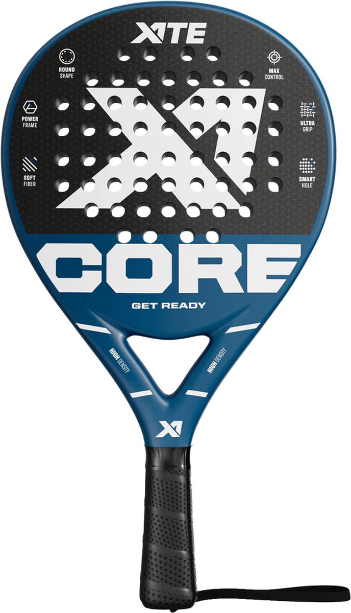 X1TE Padel Racket Core Blauw- Lichtgewicht Padelracket - Ronde vorm ...