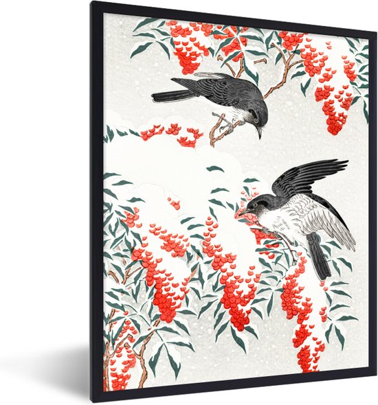 Fotolijst incl. Poster - Vogel - Zwaluw - Bes - Japandi - 30x40 cm ...