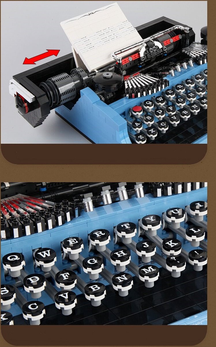 Typemachine Bouwpakket - 2139 Bouwstenen - DIY Puzzel - Typewriter ...