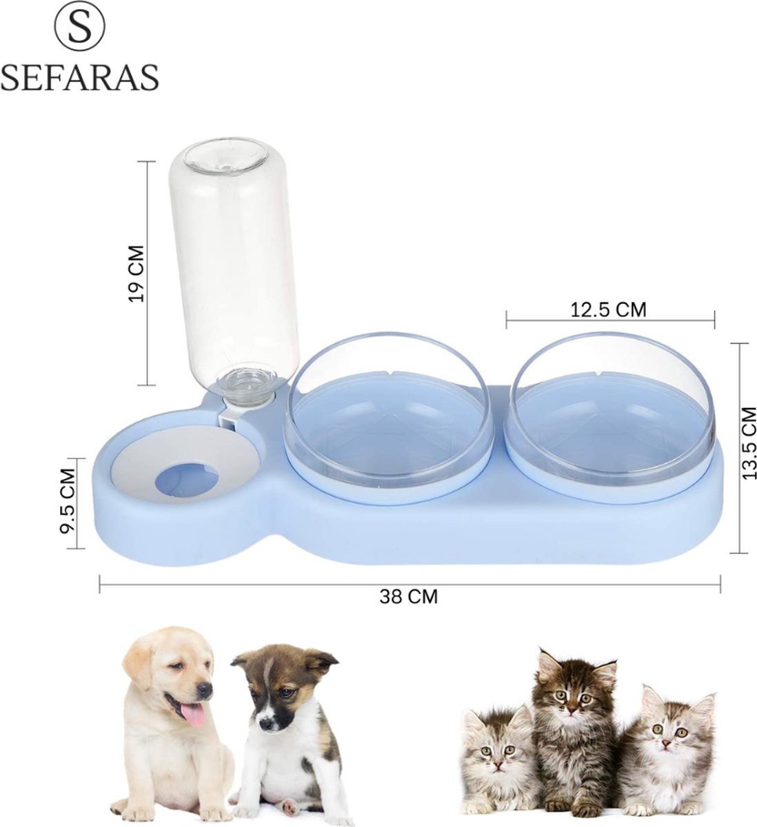 Sefaras Voerbak en waterbak hond of kat - 3-1 Dieren voerbak ...