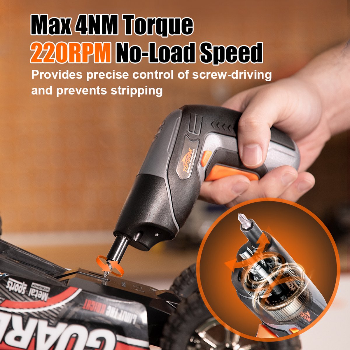 TOPSHAK TS-ESD1 Schroefmachine-Mini LED Draadloze Schroefmachines-4V ...