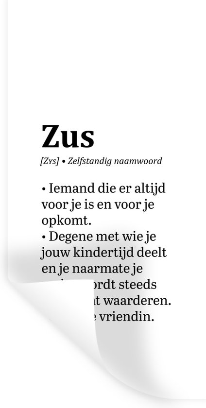 Muurstickers - Sticker Folie - Quotes - Spreuken - Zus - Woordenboek ...