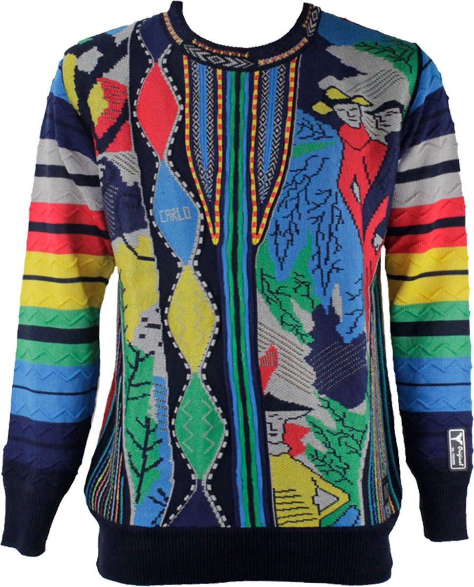 Carlo Colucci Sweater C11602 Blue - M | bol.com