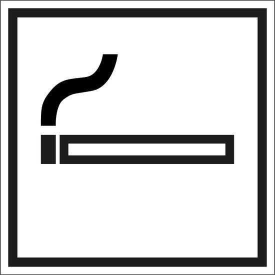 Roken toegestaan sticker 2, wit zwart 150 x 150 mm | bol