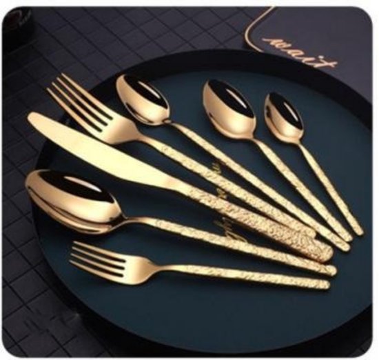 Zizza® Gouden Bestek 7-delig - Gouden Bestekset - Goud Bestek - Met ...