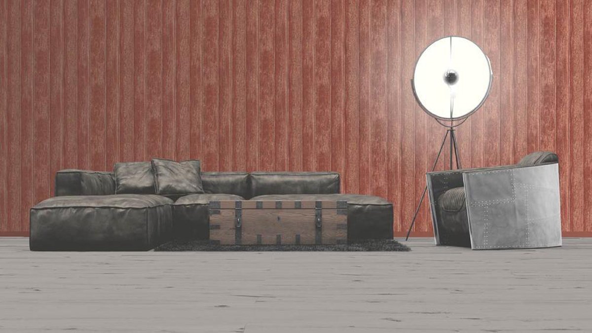 Dutch Wallcoverings vliesbehang hout - rood | bol.com
