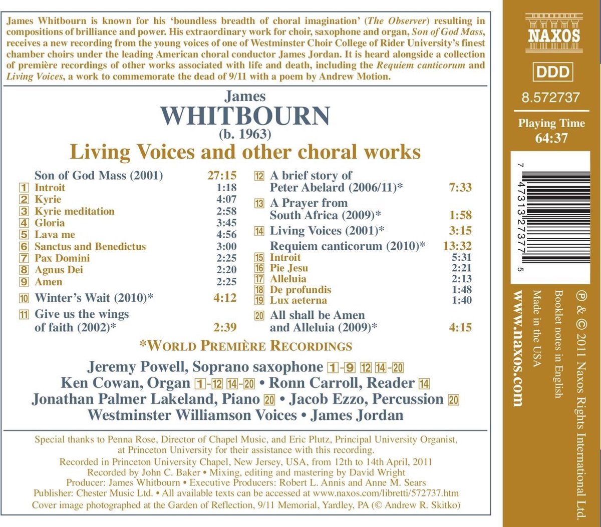 Jeremy Powell, Ken Cowan, Westminster Williamson Voices, James Jordan ...