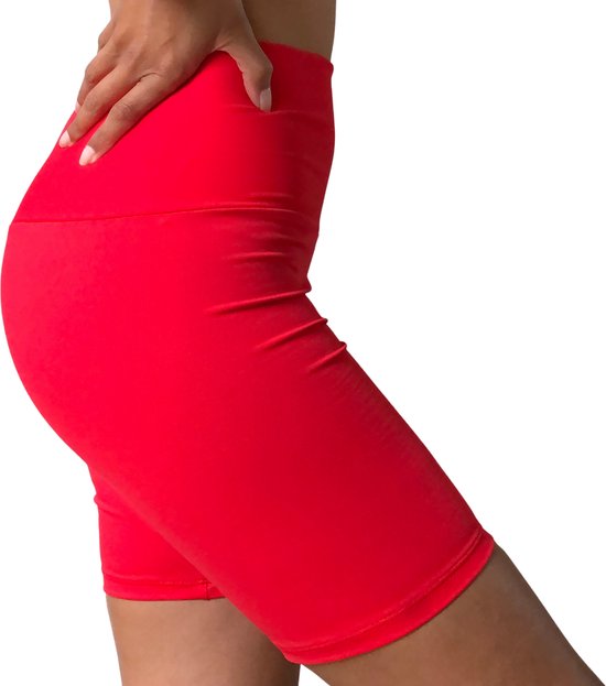 Rode fitness short - korte broek dames - fietsbroek - bikers short ...