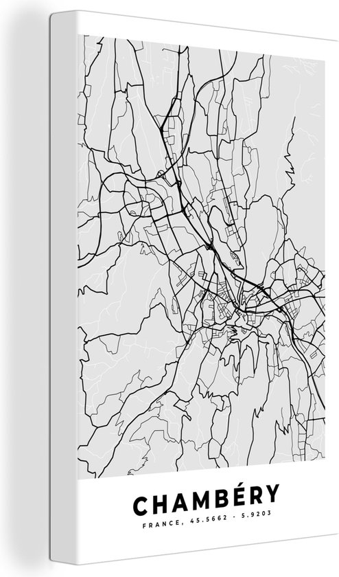 Toile Peinture Plan de Ville - France - Carte - Chambéry - Carte ...