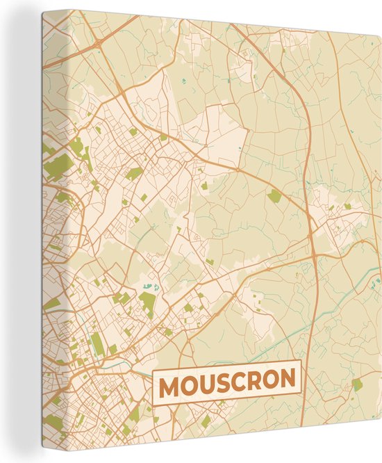 Tableau Peinture sur Toile België - Carte - Carte - Mouscron - Plan de ...