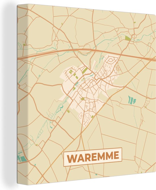 Peinture sur Toile Carte - Plan de Ville - Waremme - Carte - België ...
