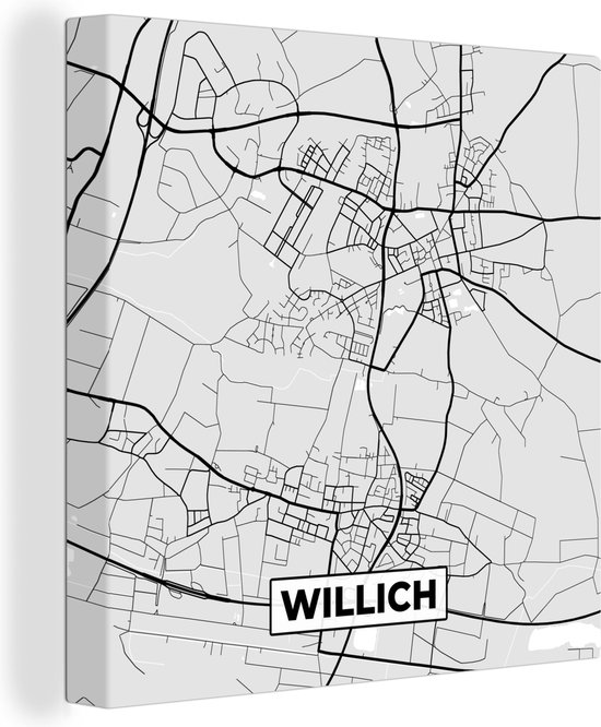 Peinture sur Toile Carte - Allemagne - Willich - Carte - Plan de Ville ...