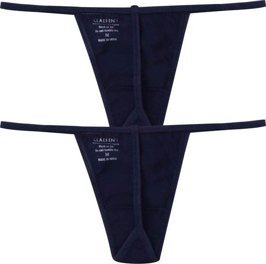 Claesen's® - Dames 2-pack Mini String - Donkerblauw - 95% Katoen - 5% ...
