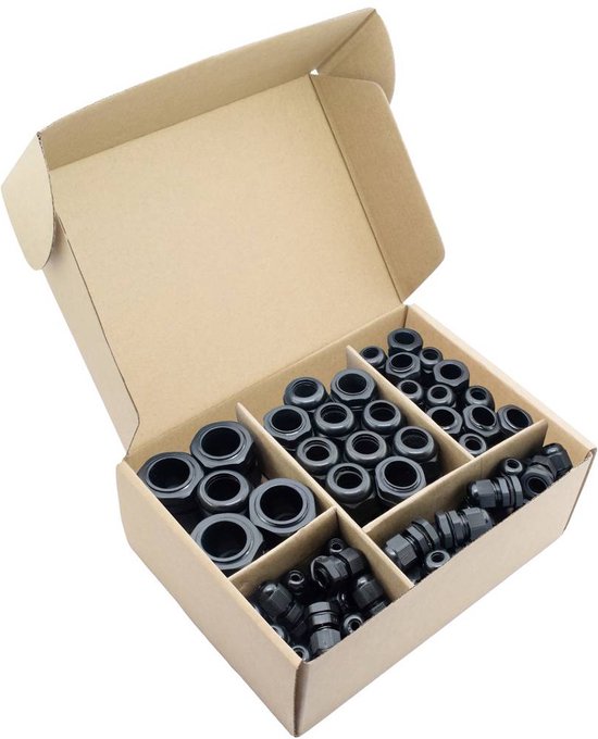 Quadrios 2009CA107 Wartel assortiment PA66 Zwart (RAL 9005) 1 set(s ...