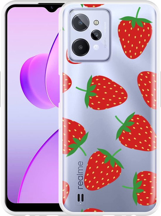 Realme C31 Hoesje Aardbei - Designed by Cazy | bol
