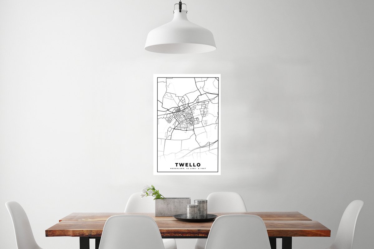Poster Kaart - Twello - Plattegrond - Stadskaart - 60x90 cm | bol.com