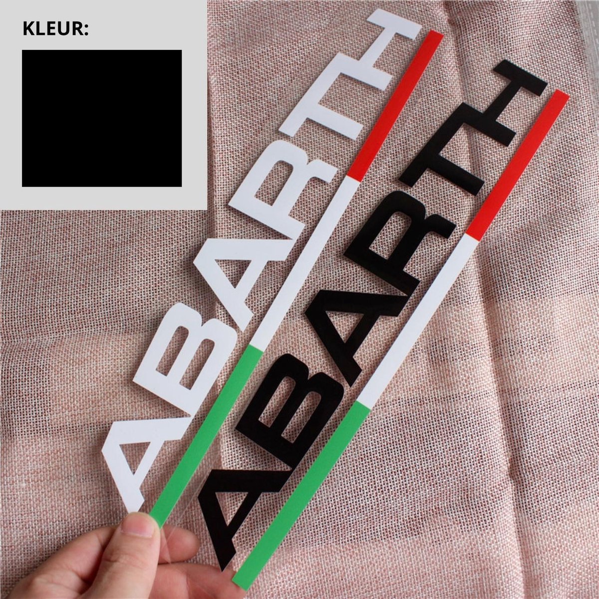 Abarth Sticker ZWART - Abarth Auto Sticker met Italiaanse Vlag ...