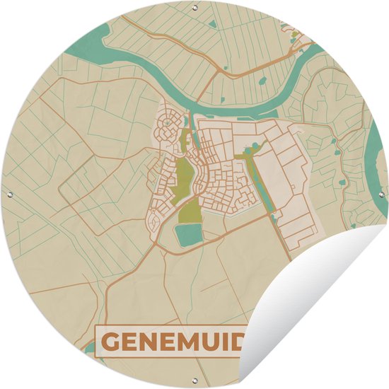 Tuincirkel Plattegrond - Kaart - Stadskart - Genemuiden - 90x90 cm ...