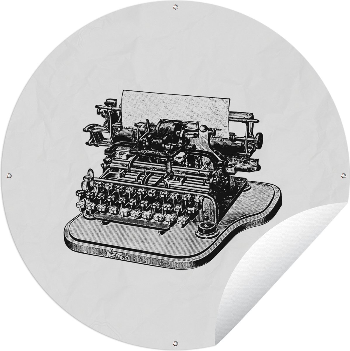 Garden Circle Retro - Machine à écrire - Écriture - 60x60 cm - Affiche ...