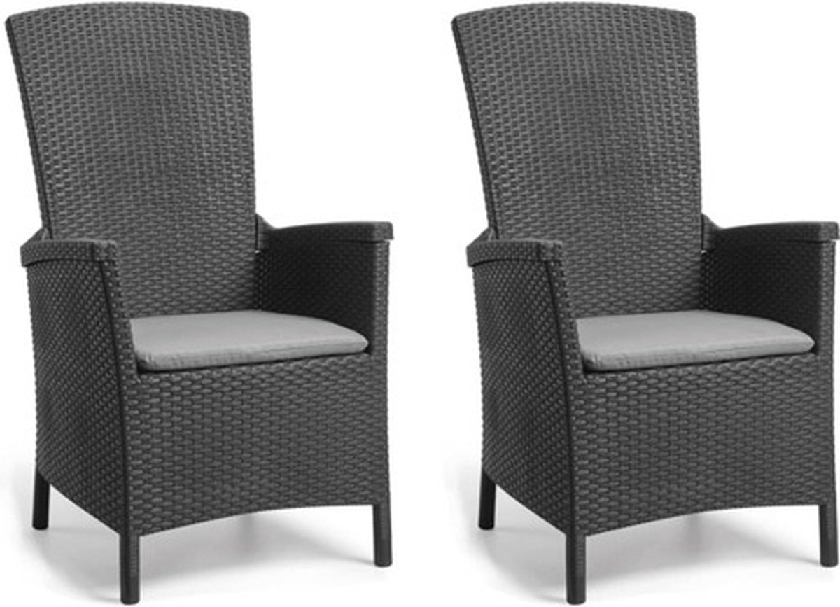Keter Tuinstoelen 2 st verstelbaar Vermont grafietkleurig | bol.com