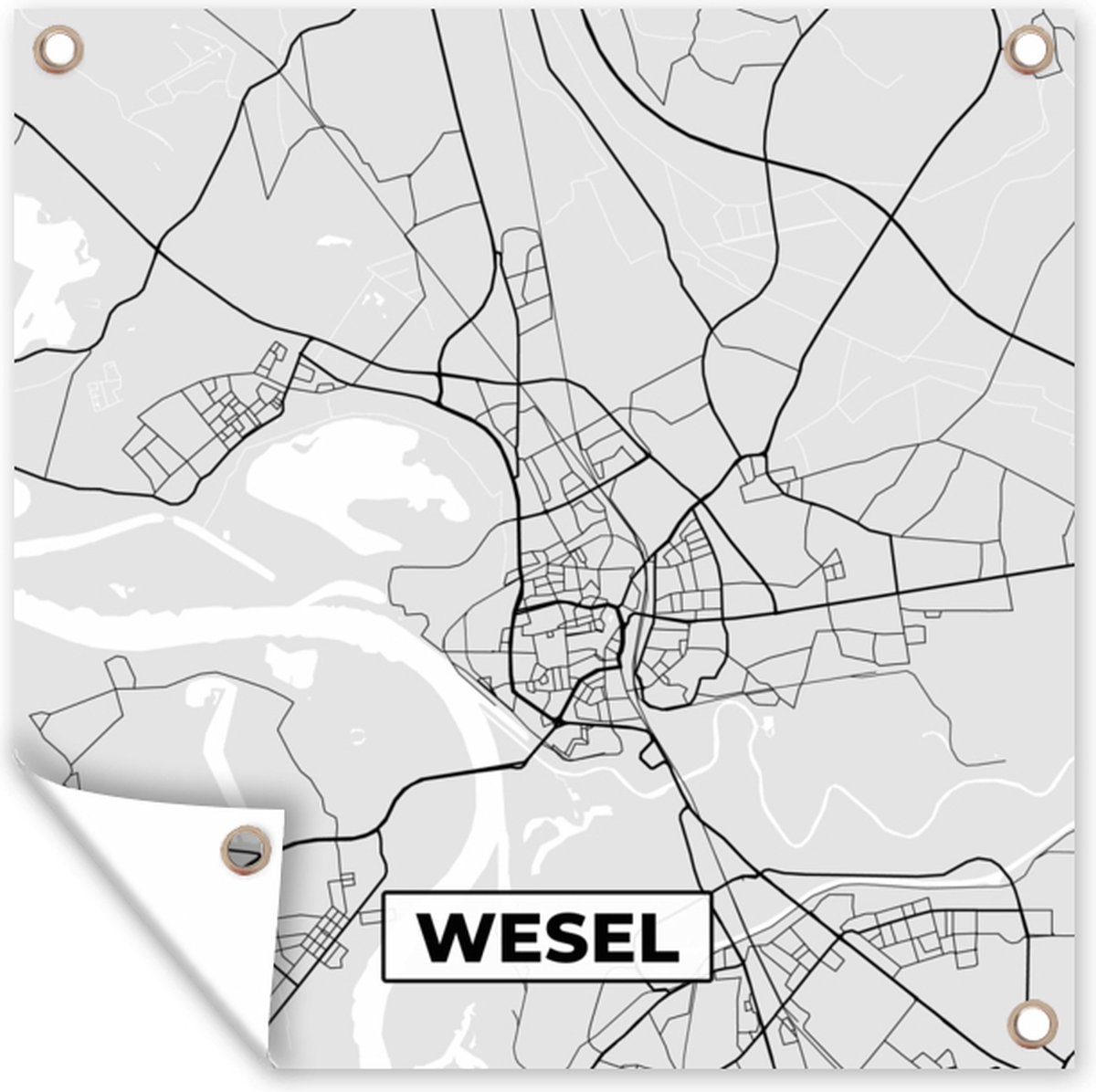 Tuin poster Duitsland - Wesel - Kaart - Stadskaart - Plattegrond ...