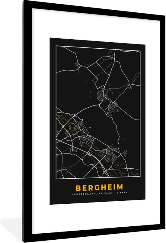 Fotolijst incl. Poster - Duitsland – Black and Gold – Bergheim ...