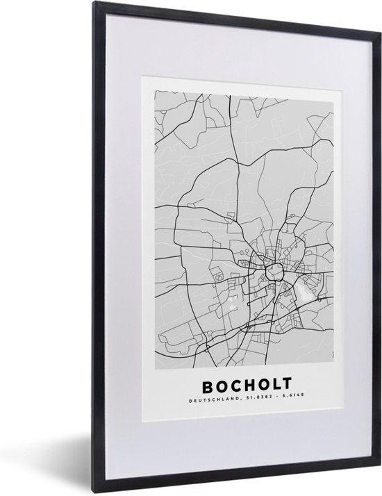 Fotolijst incl. Poster - Stadskaart - Plattegrond - Kaart - Bocholt ...