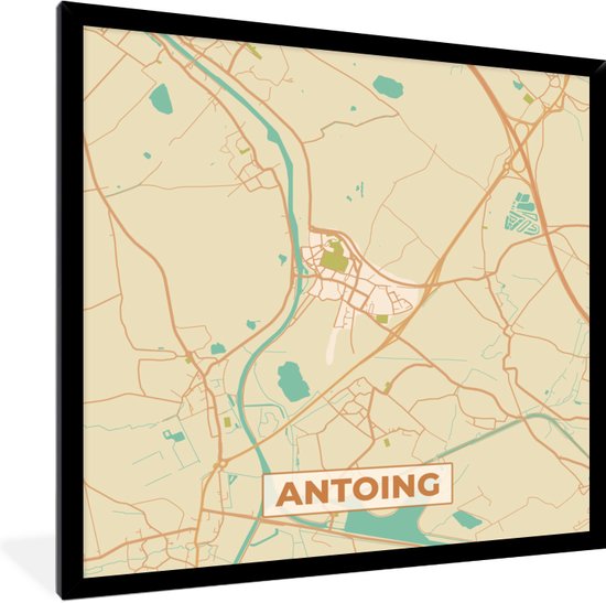 Fotolijst incl. Poster - Kaart - Antoing - Plattegrond - Stadskaart ...