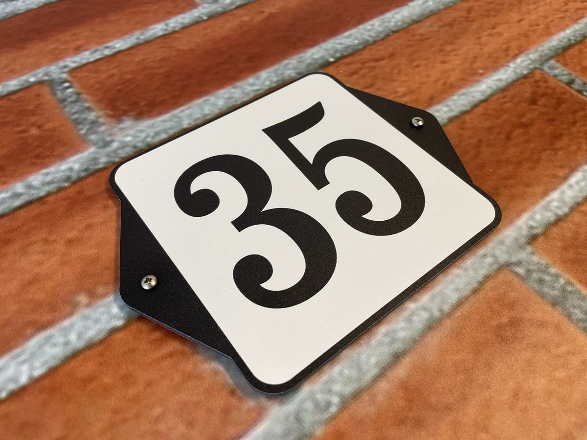 Huisnummerbord klassiek - huisnummer 28 - 16 x 12 cm - wit - schroeven ...