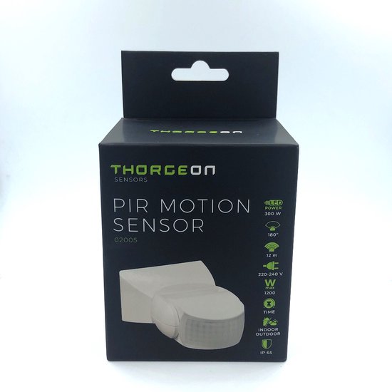 Thorgeon - PIR Motion Sensor - 300W - 220-240V - IP65 | bol