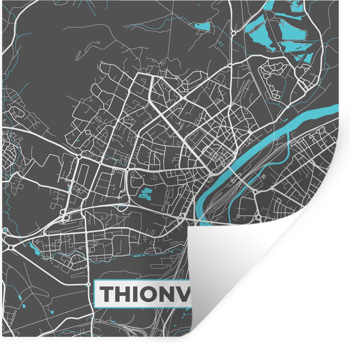 Stickers muraux - France - Carte - Carte - Plan de ville - Thionville ...