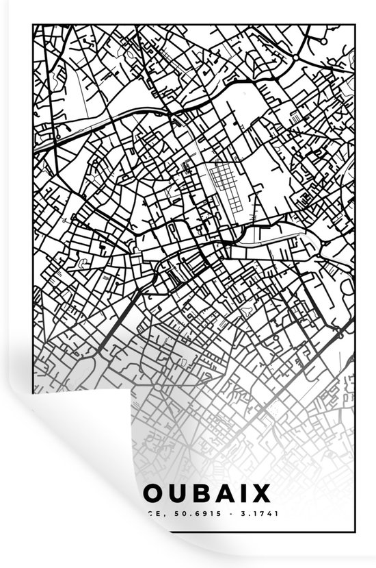 Stickers muraux - Carte - Roubaix - Plan de ville - France - Carte ...