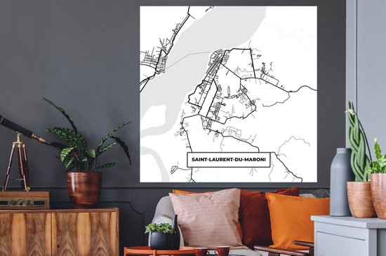 Muurstickers - Sticker Folie - Stadskaart - Saint-Laurent-du-Maroni ...