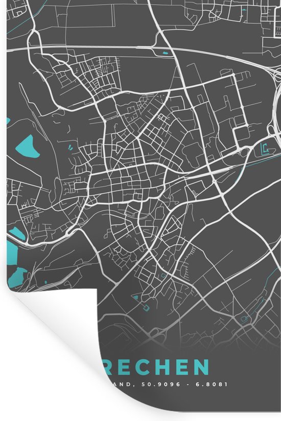 Stickers muraux - Plan de la ville - Frechen - Allemagne - Carte ...