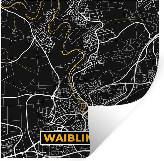 Muurstickers - Plattegrond – Waiblingen – Goud – Stadskaart – Kaart ...
