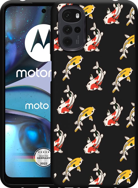 Motorola Moto G22 Hoesje Zwart Koi Fish - Designed by Cazy | bol
