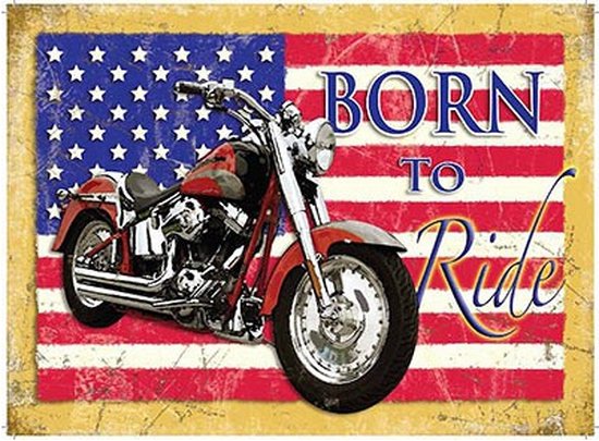 Grote muurplaat Born to Ride 30x40cm | bol