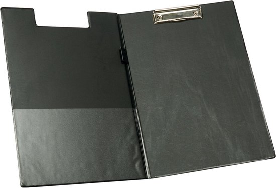 Q-CONNECT klemplaat, PVC, ft A4, dubbel, zwart | bol