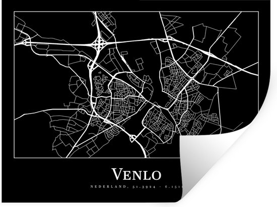Muurstickers - Sticker Folie - Venlo - Stadskaart - Kaart - Plattegrond ...