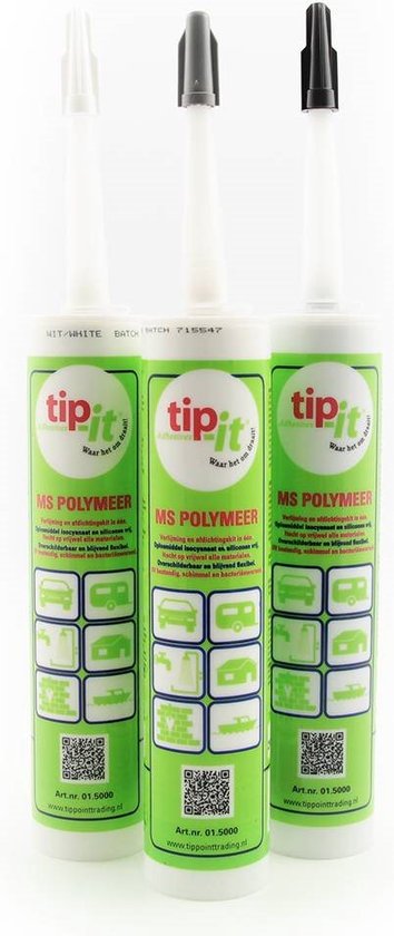Tip-it - MS Polymeer - Kit - Lijmkit - Montagekit - Polymeerkit - Montagelijm - Grijs... | bol